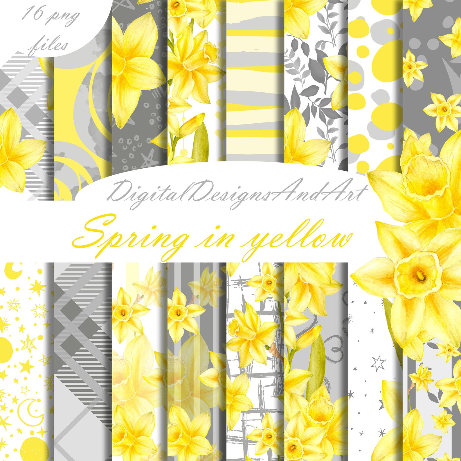 Daffodil Paper Spring Paper Flower Paper Floral Paper - Etsy