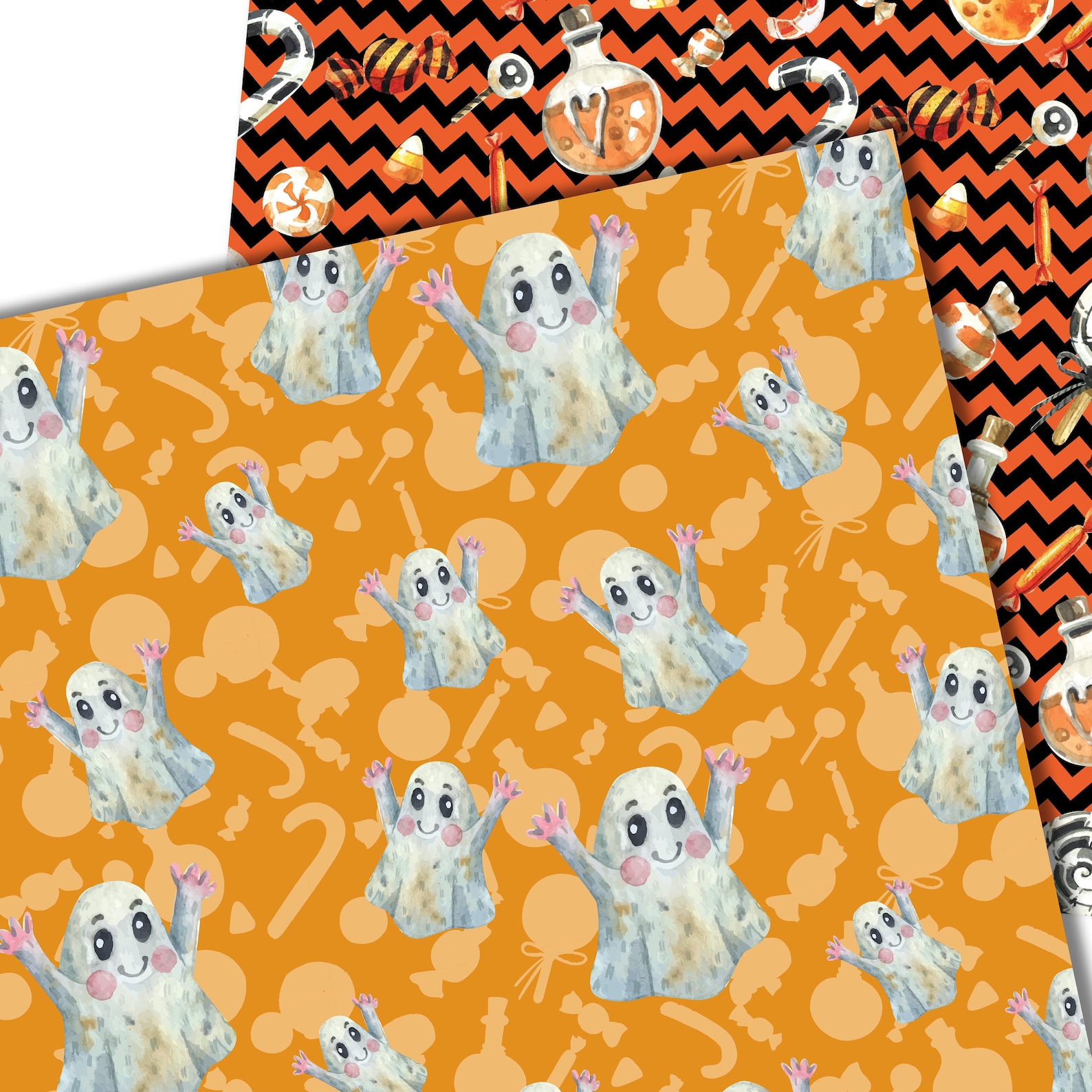 Halloween Digital Paper Halloween Witch Pattern Sweets Paper - Etsy