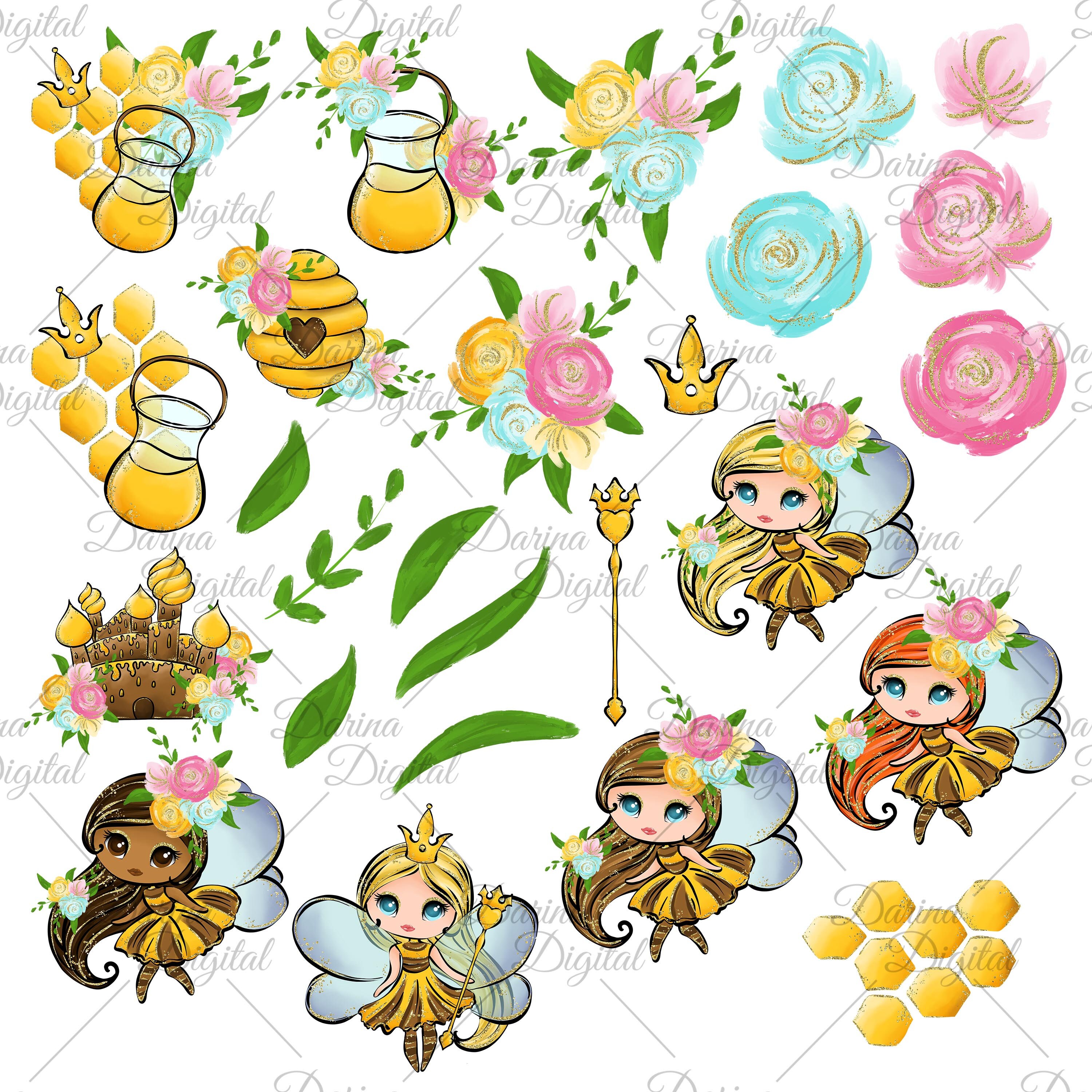 Bee Clipart, Bee Fairy Clipart, Fairy Illustration, Whimsical Clipart ...