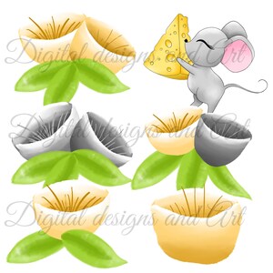 Mouse Clipart, Cheese Clipart, Mouse and Cheese, Mouse Illustration ...