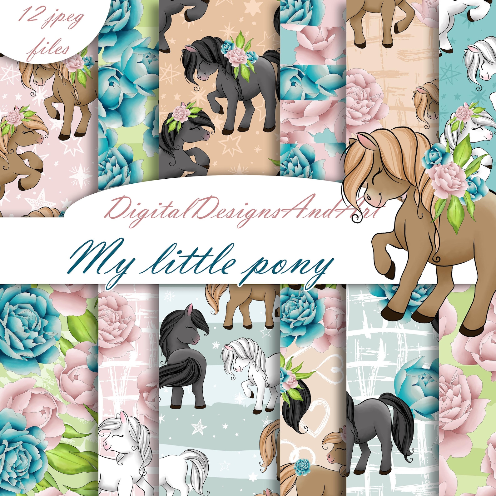 Horse Paper Horse Pattern Pony Paper Pony Pattern Seamless - Etsy