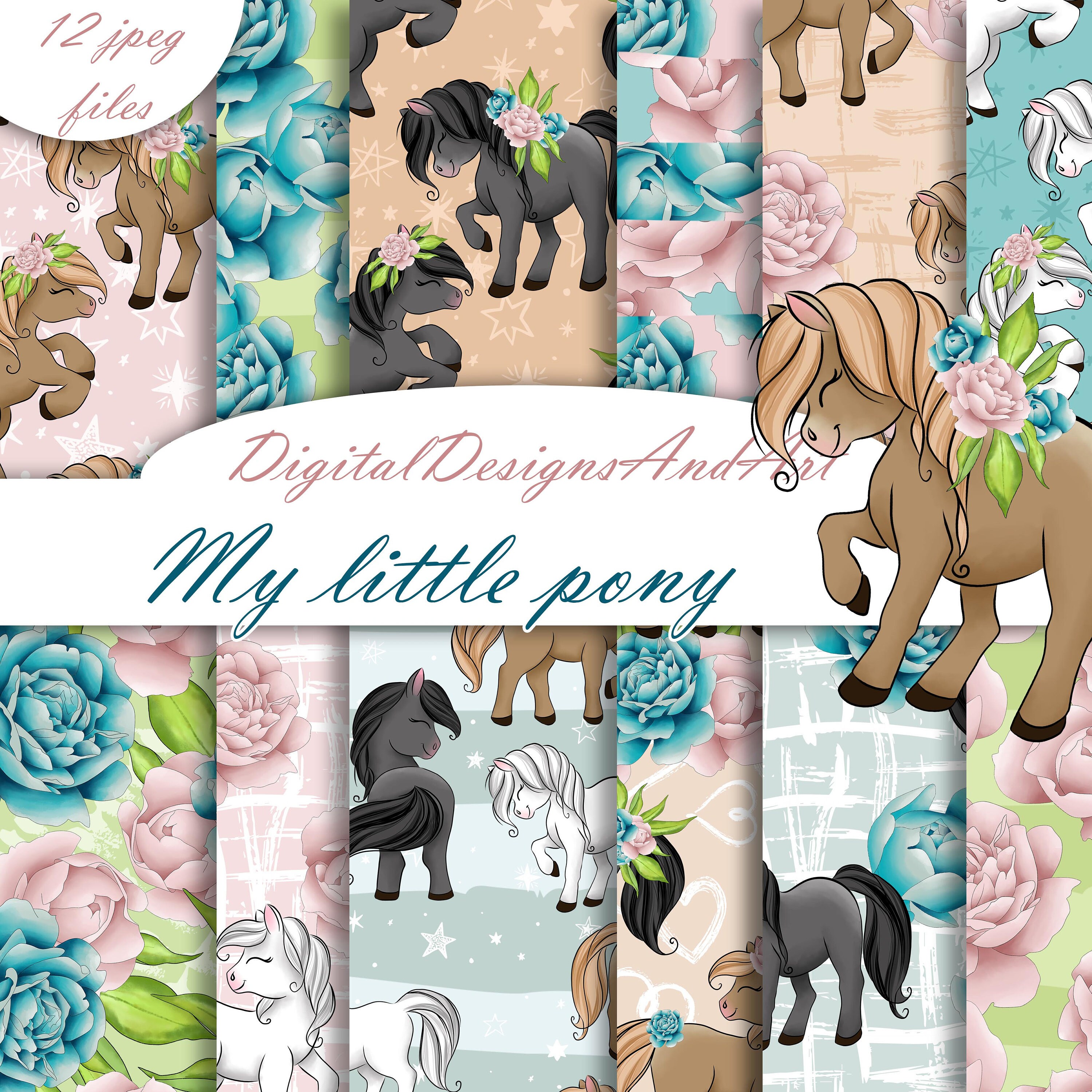 Horse Paper Horse Pattern Pony Paper Pony Pattern Seamless - Etsy