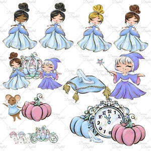 Cinderella Clipart, Princess Clipart, Fairy Tale Princess, Glass ...