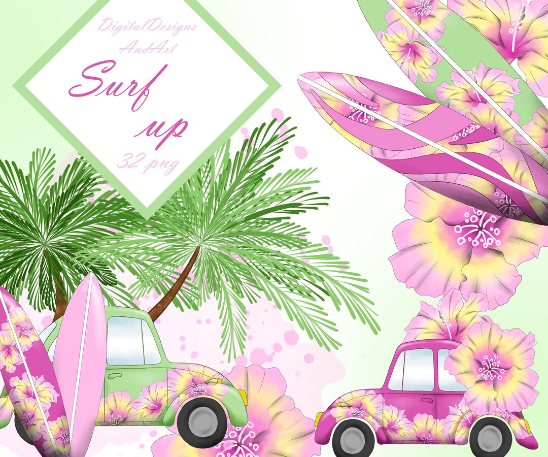 Surf Clipart, Summer Clipart, Sea Fun Clipart, Summer Planner Sticker ...