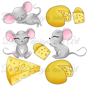 Mouse Clipart, Cheese Clipart, Mouse and Cheese, Mouse Illustration ...