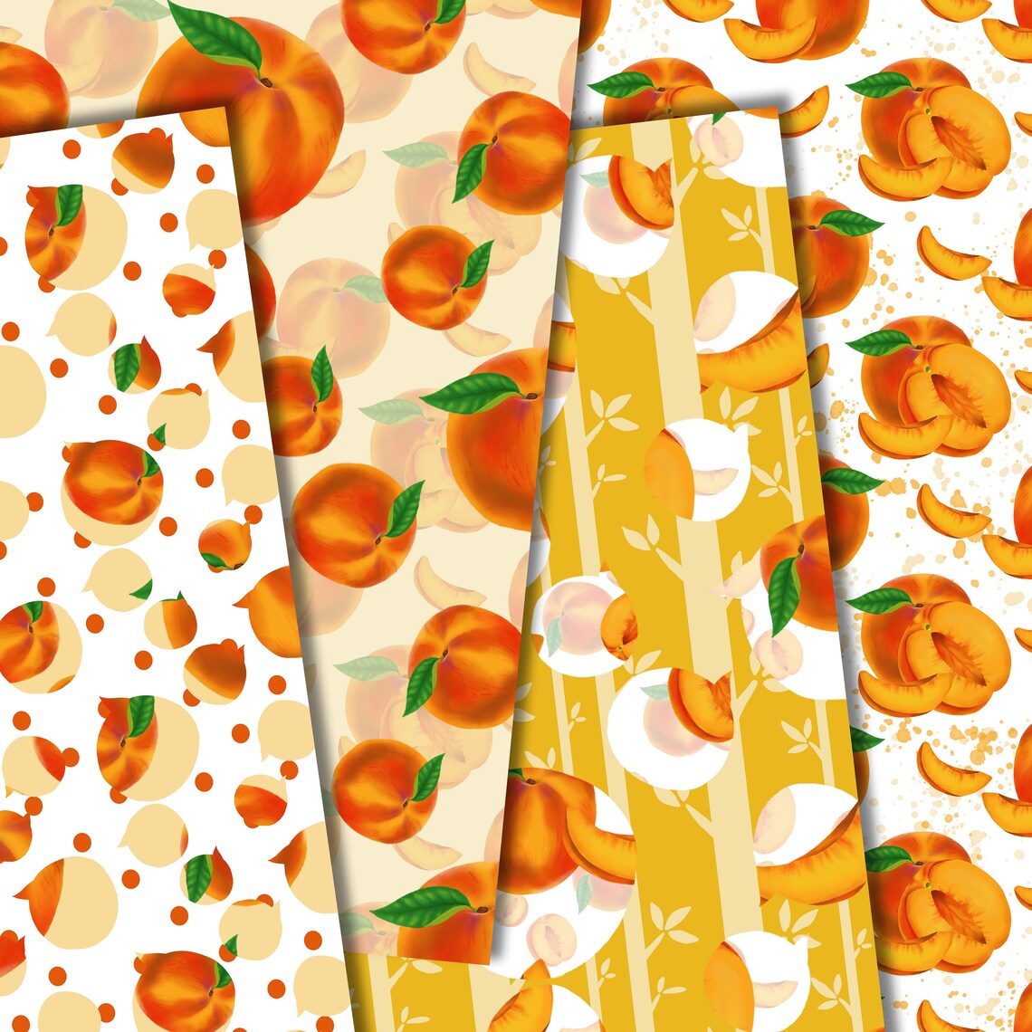 Peach Digital Paper Peaches Patterns Digital Background - Etsy Australia