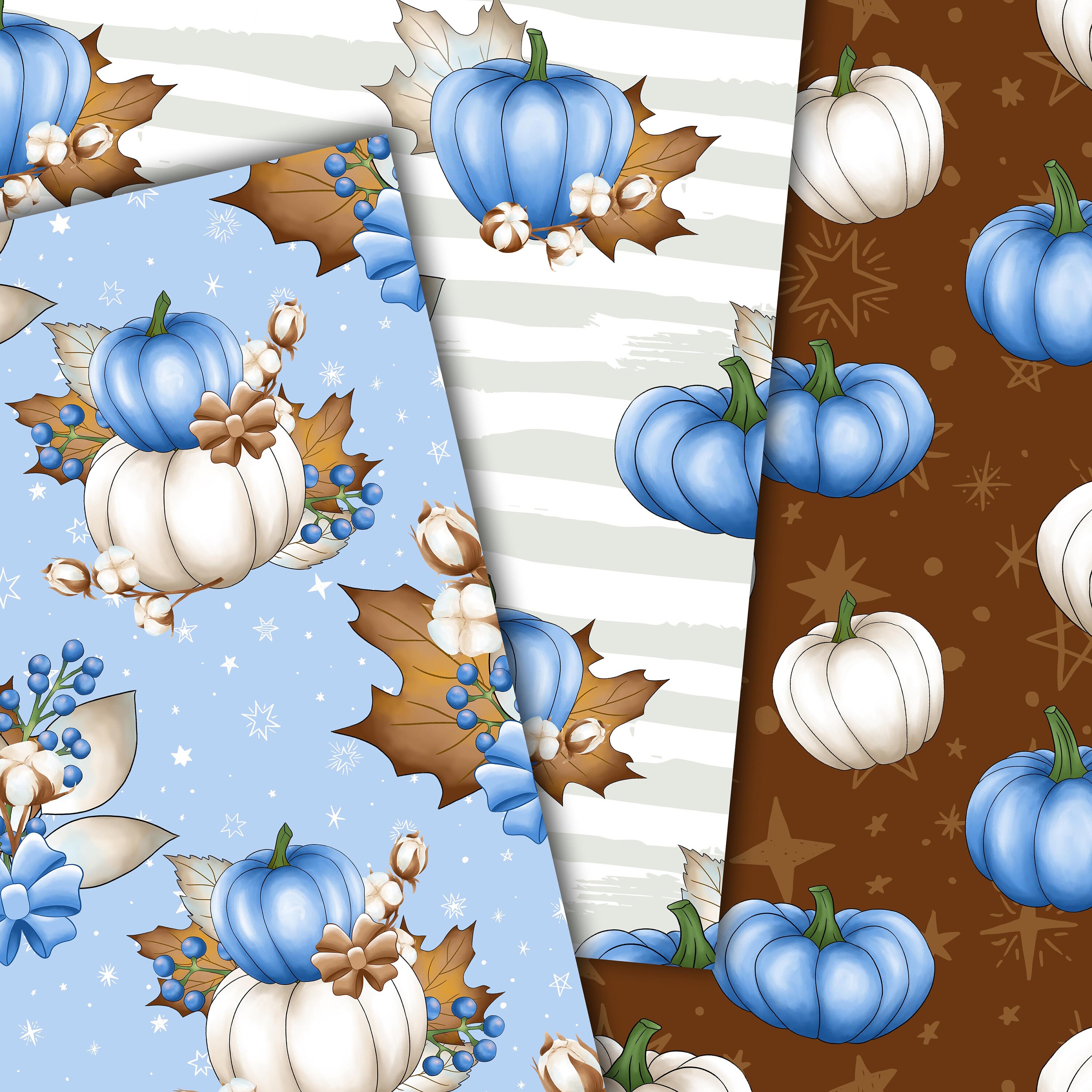 Pumpkin paper autumn pattern Cotton paper Autumn pumpkins | Etsy