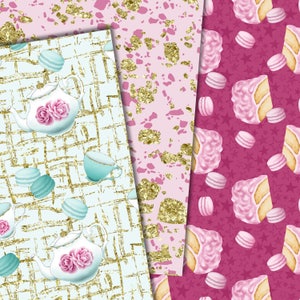 Tea Digital Paper, Scrapbook Paper, Planner Supplies, Sticker Supplies ...