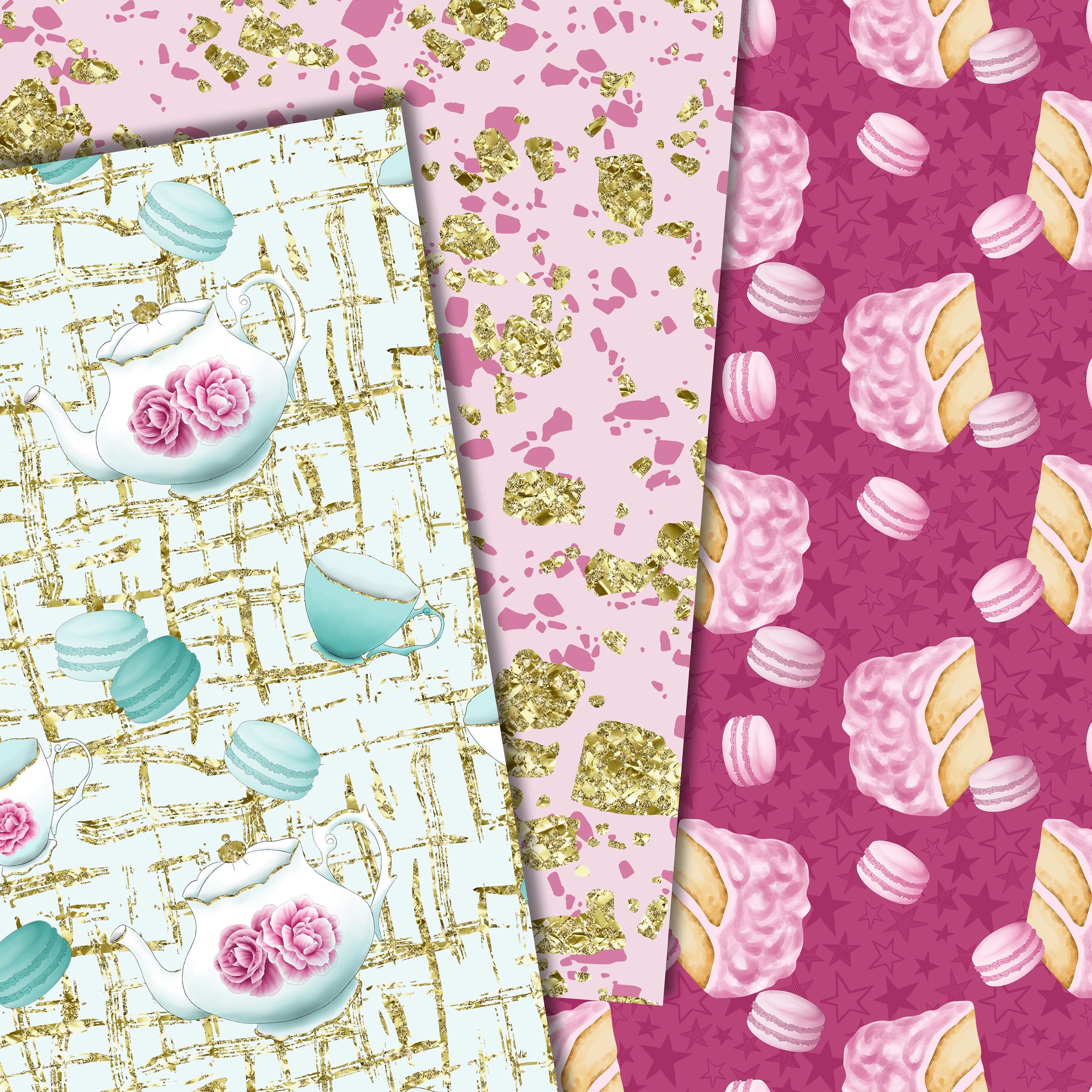 Tea Digital Paper Scrapbook Paper Planner Supplies Sticker | Etsy