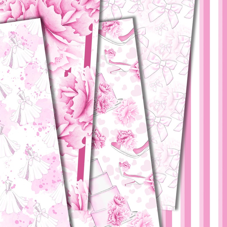 Wedding Day Digital Paper, Wedding Pattern, Wedding Dress Papers ...