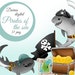 Pirate Clipart, Shark Clipart, Shark Illustration, Sea Clipart, Pirate ...