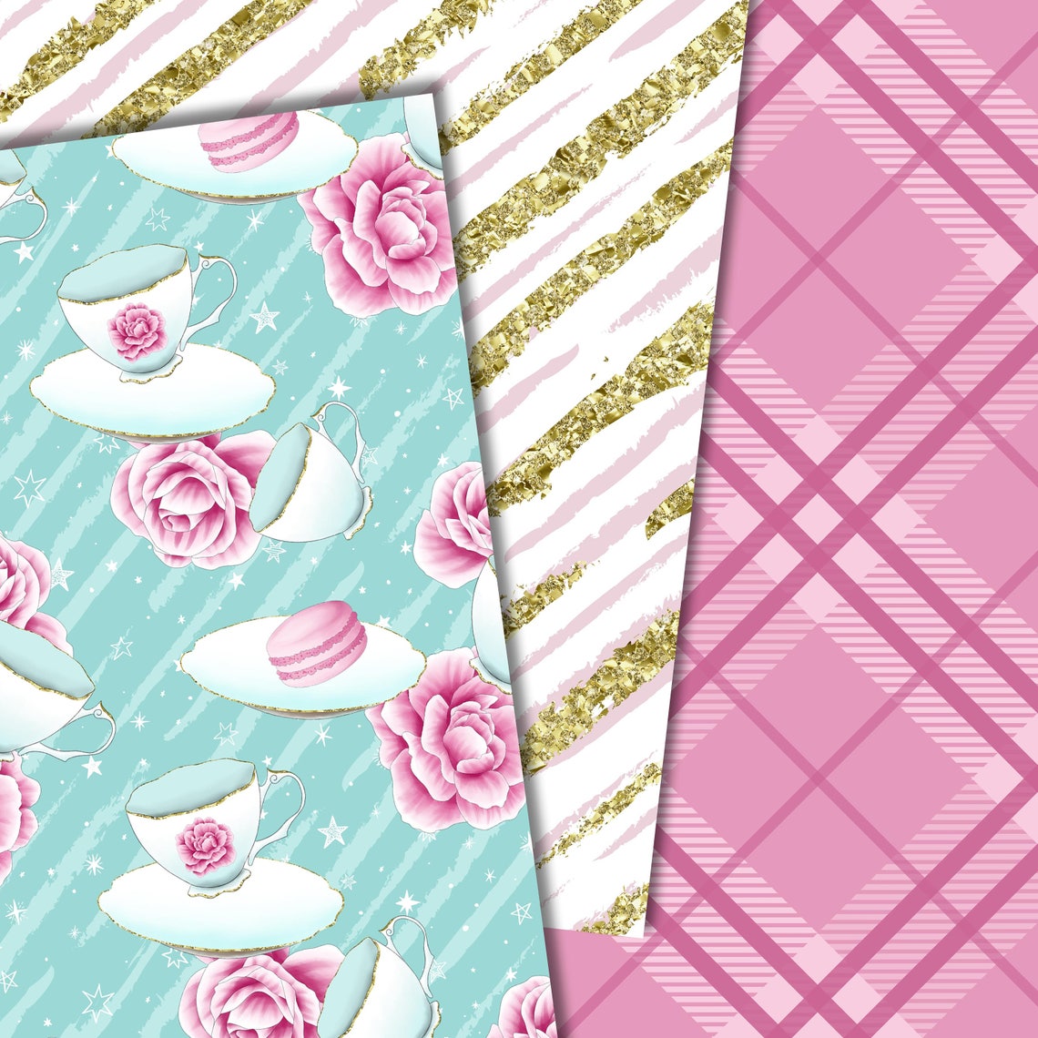 Tea Digital Paper Scrapbook Paper Planner Supplies Sticker | Etsy