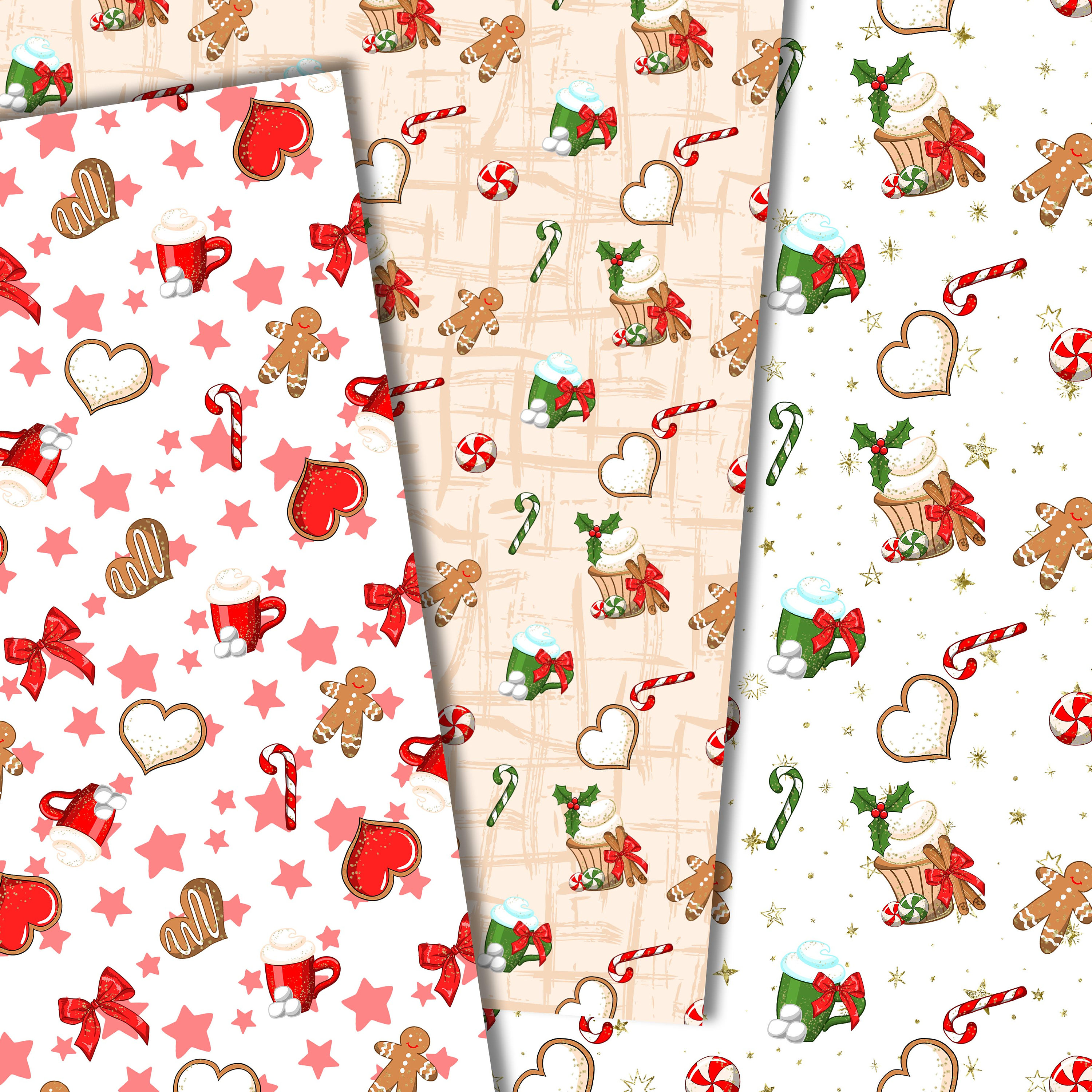 Christmas Digital Paper Christmas Sweets Paper Christmas | Etsy