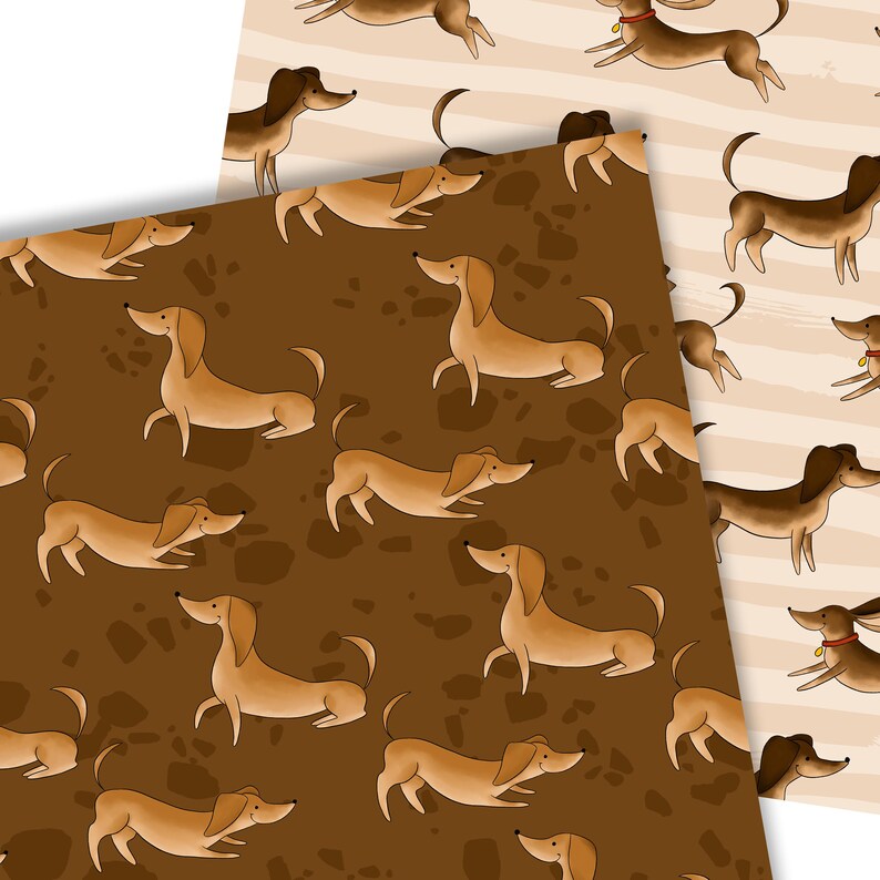Dachshund Paper, Wiener Dog Paper, Puppy Paper, Dog Digital Paper, Dog ...