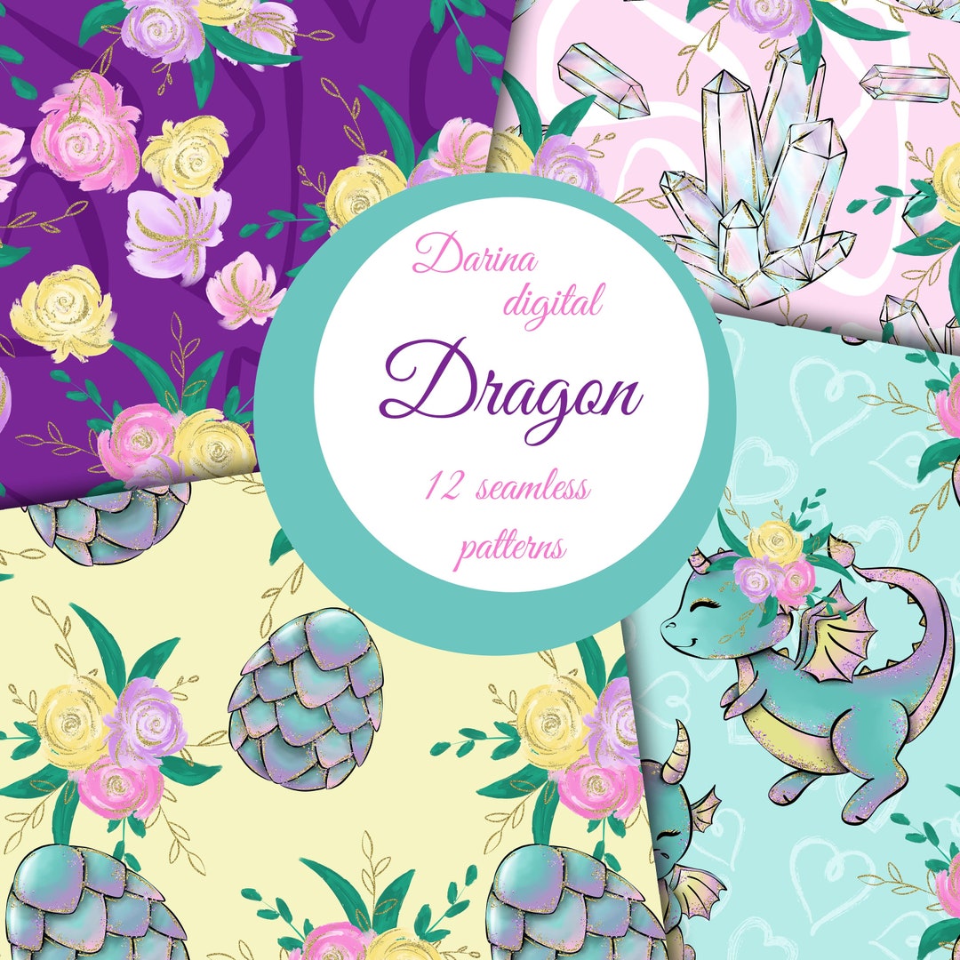 Dragon Paper, Dragon Pattern, Whimsical Paper, Planner Supplies, Kids ...