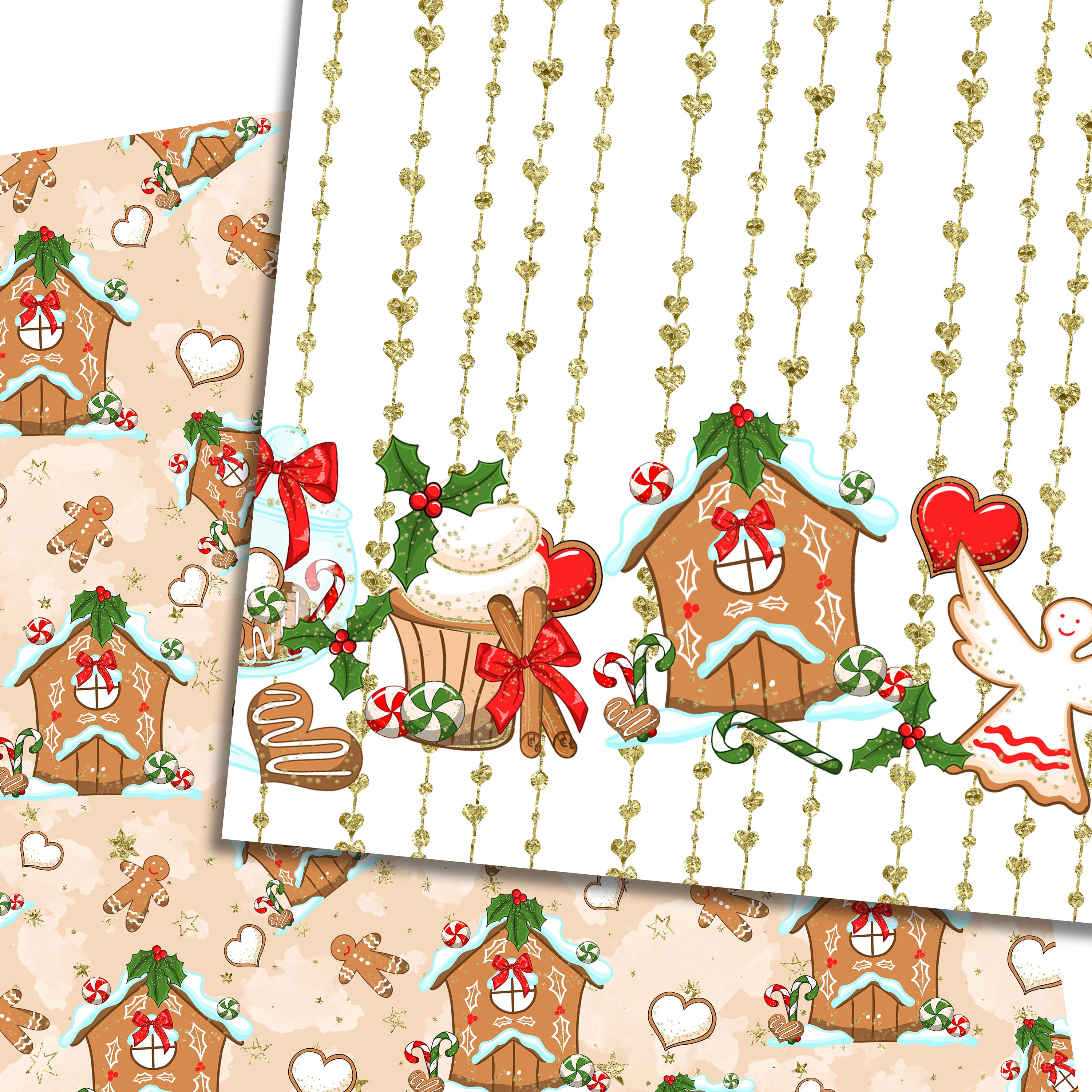 Christmas Digital Paper Christmas Sweets Paper Christmas | Etsy