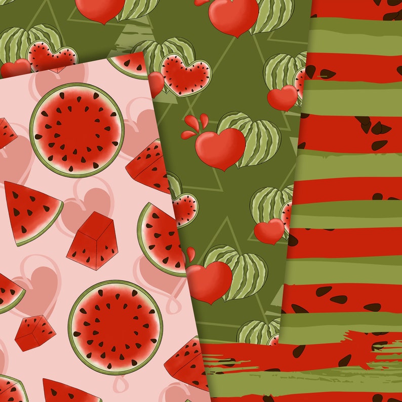 Watermelon Paper Melon Digital Paper Watermelon Pattern - Etsy