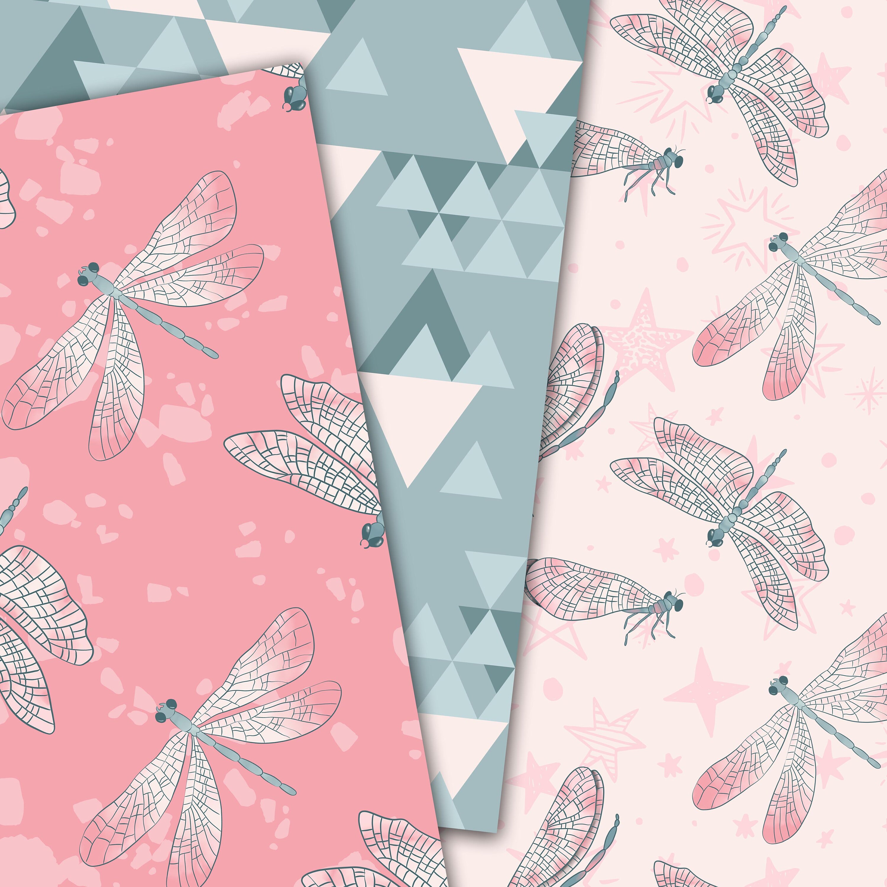 Dragonfly Clipart, Dragonfly Pattern, POD Shops, Sublimation Design ...