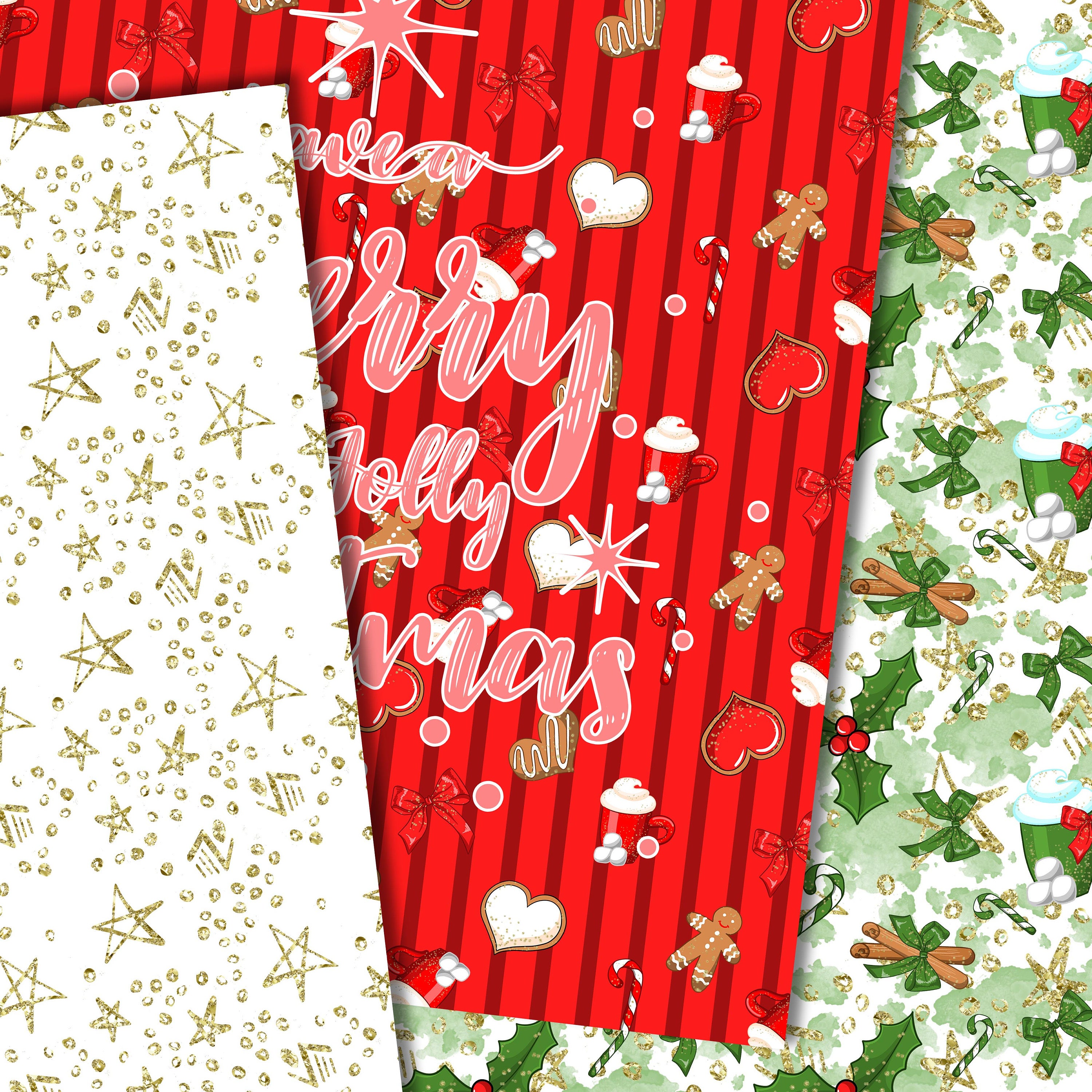 Christmas Digital Paper Christmas Sweets Paper Christmas | Etsy