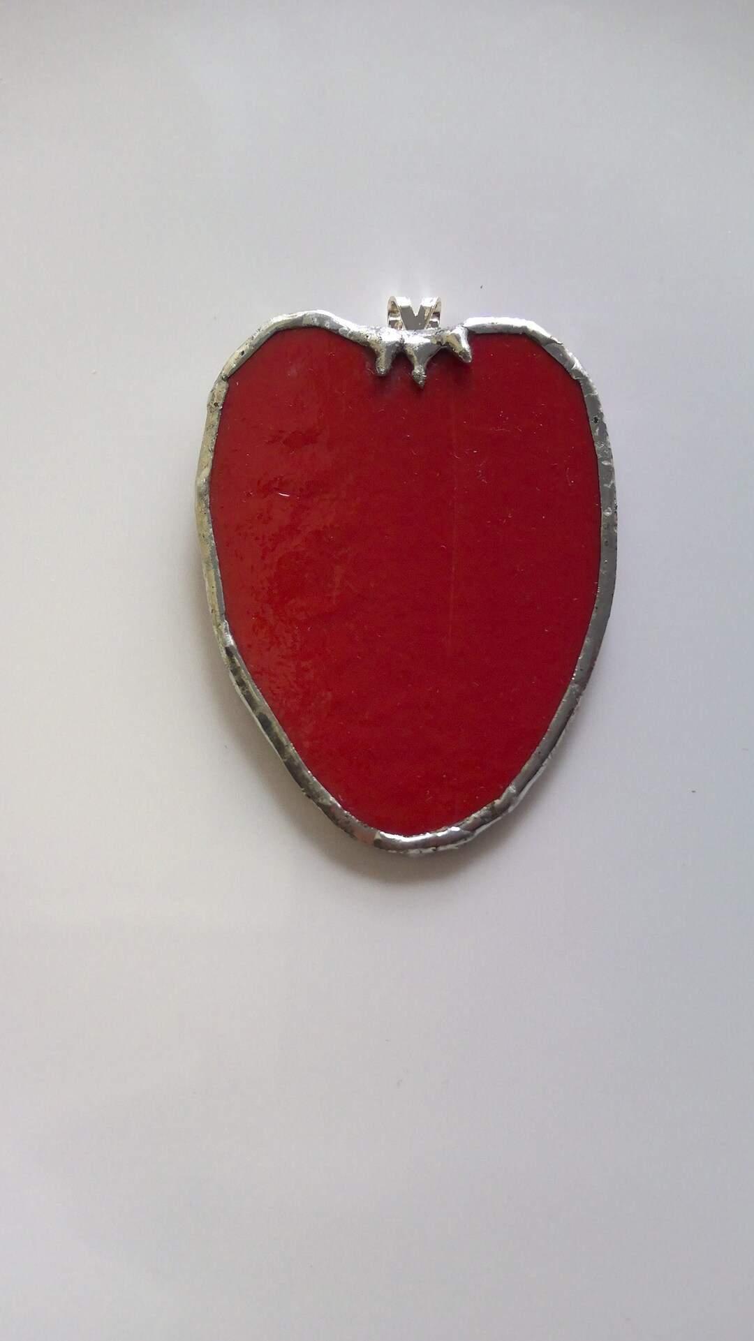 Stained Glass Red Heart Pendant With Silver Soldered Edge - Etsy