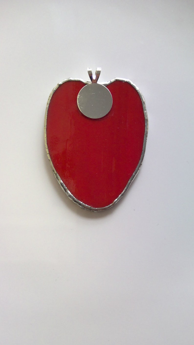 Stained Glass Red Heart Pendant With Silver Soldered Edge - Etsy
