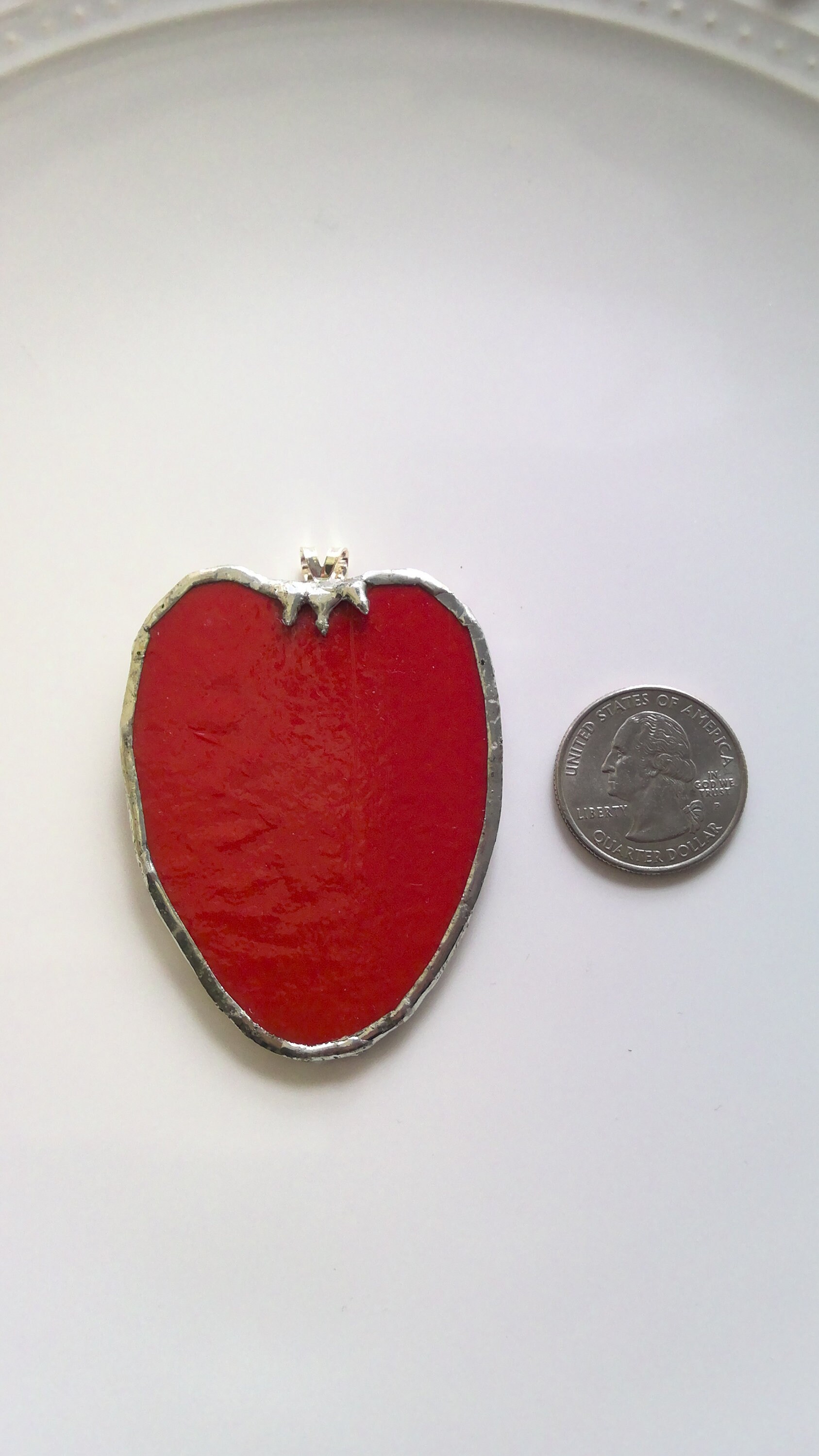 Stained Glass Red Heart Pendant With Silver Soldered Edge - Etsy