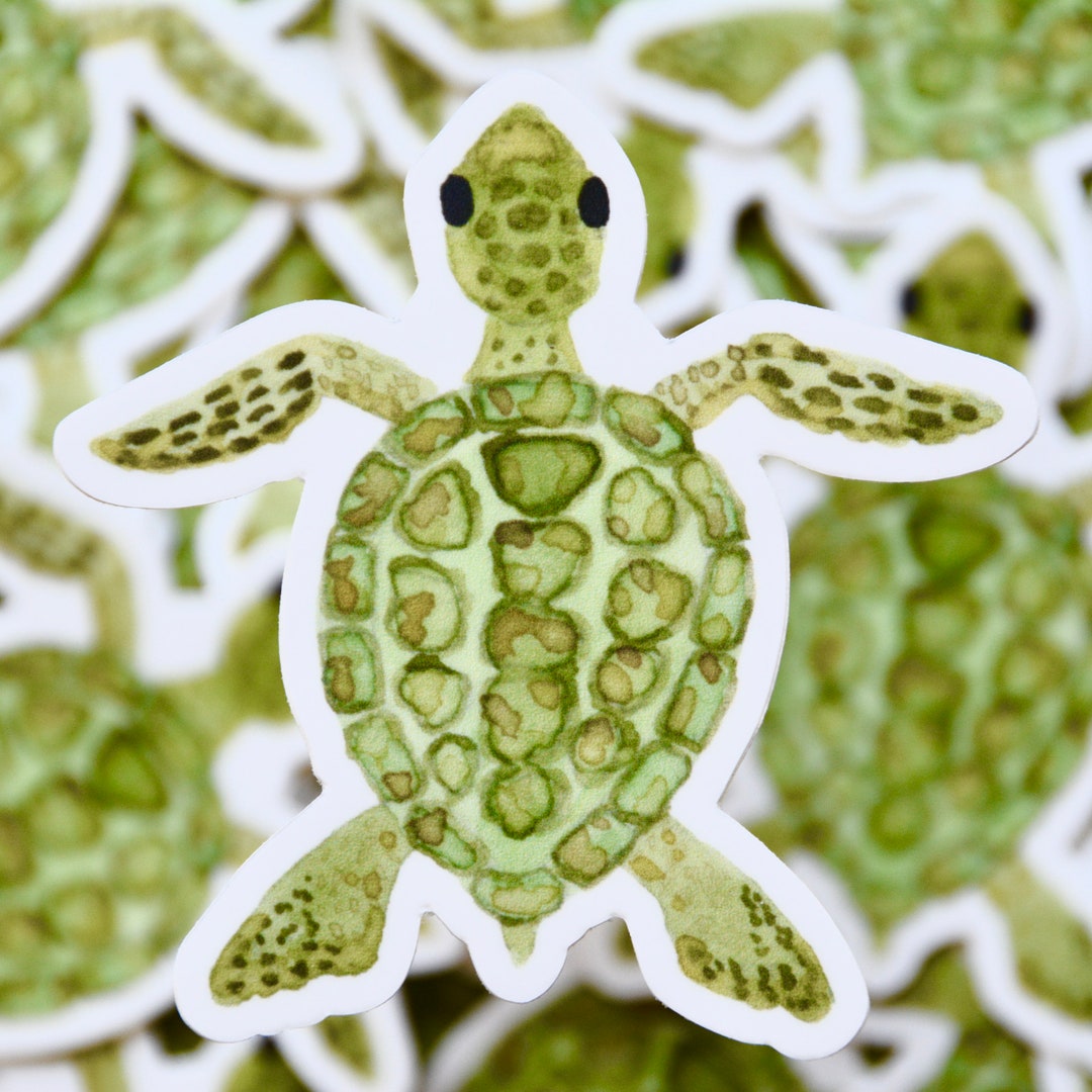 Sea Turtle Sticker - Nautical Car Window Decal - Beach Lap Top Sticker ...