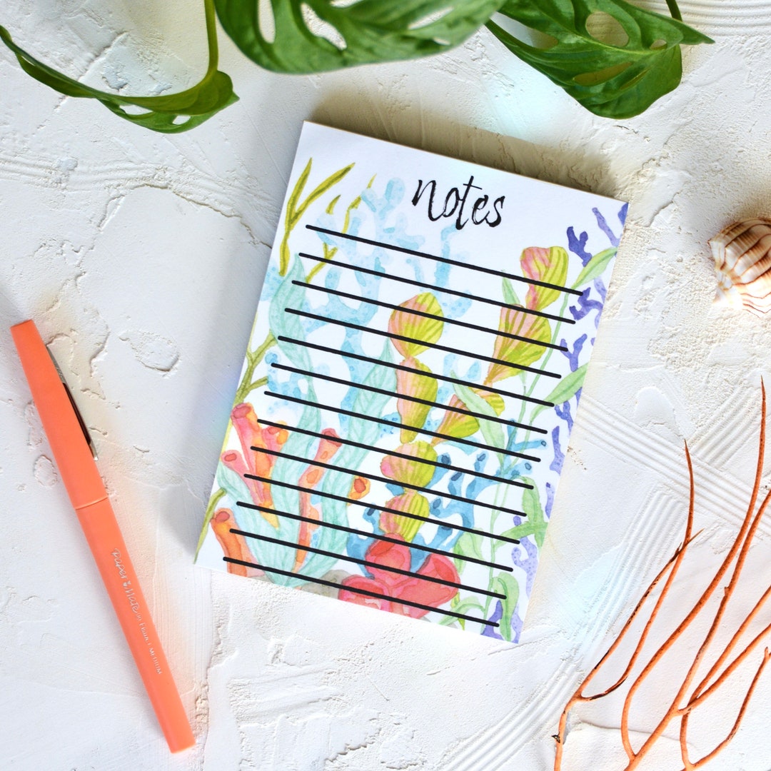 Watercolor Coral Reef Notepad / Unique Gift Notepad / Gift for Friends ...