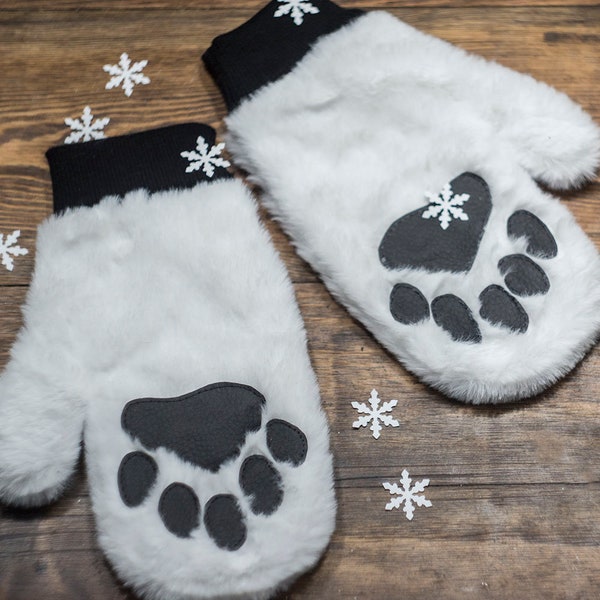 Polar Bear Mittens - Etsy