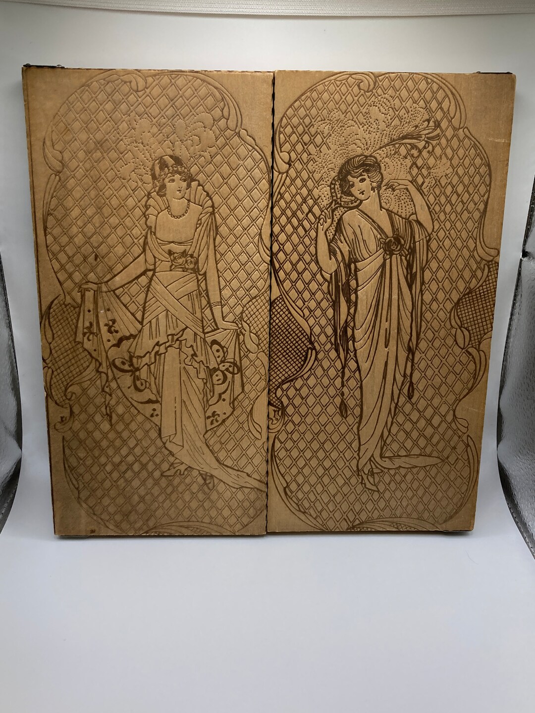 Vintage Wizard Double Door Pyrography Wooden Box From F. - Etsy