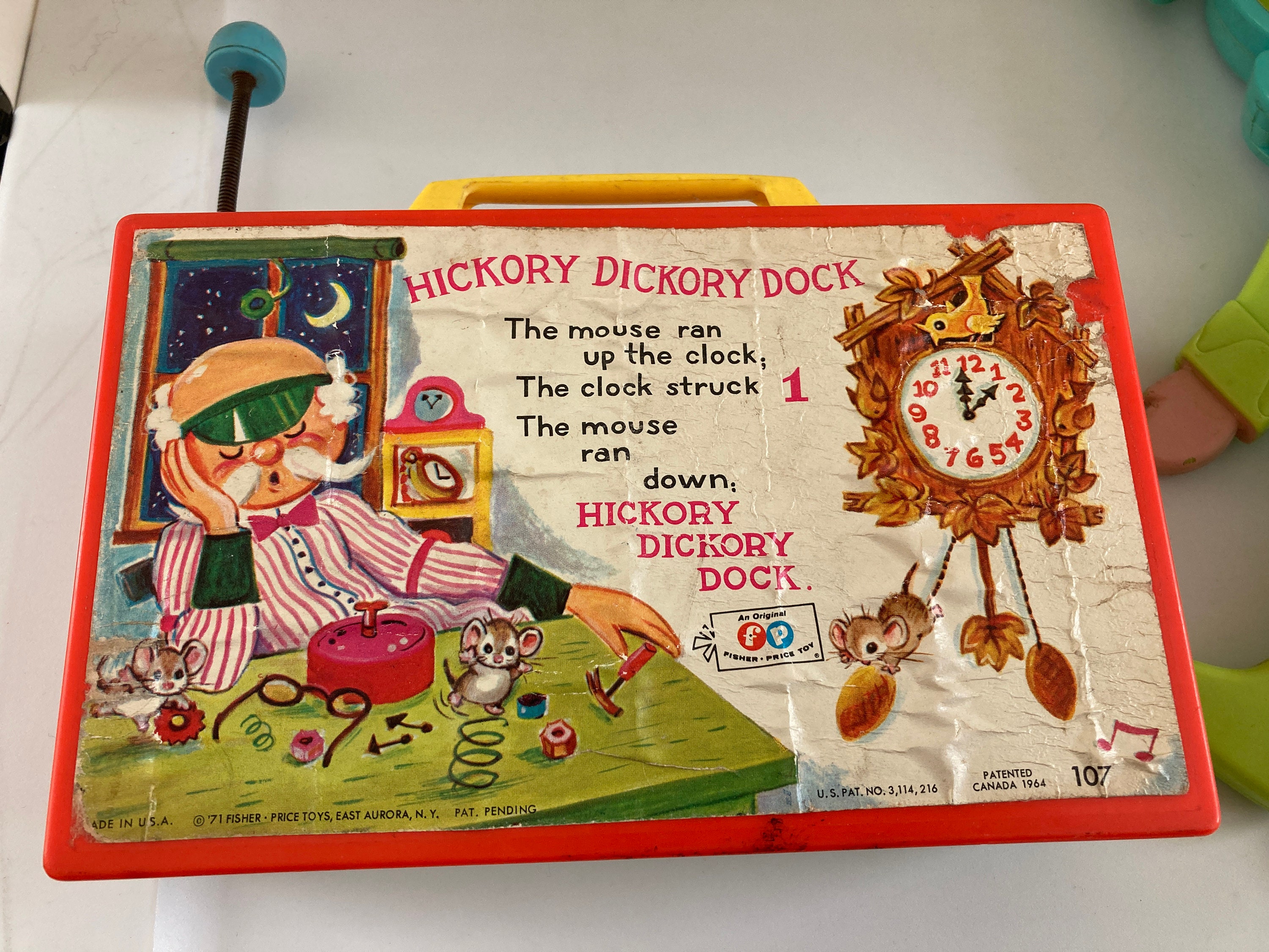 Toys Push & Pull Toys Vintage Fisher Price Hickory Dickory Dock Clock ...