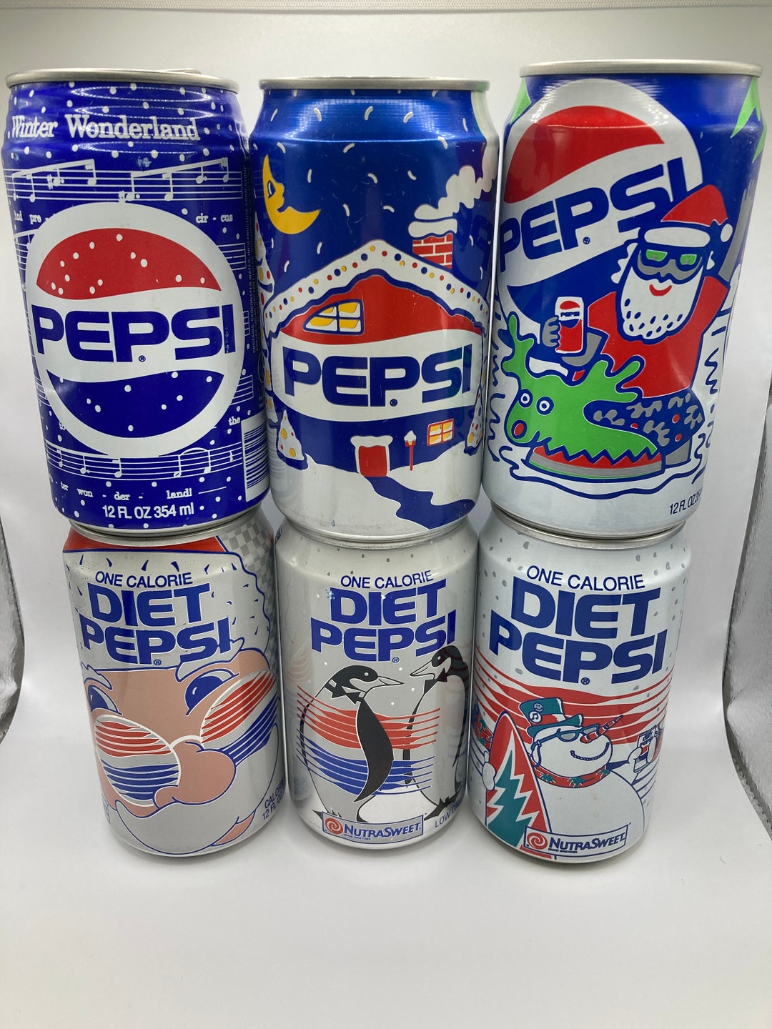 6 Vintage Holiday Christmas Series Pepsi Cans Diet Pepsi Cans - Etsy