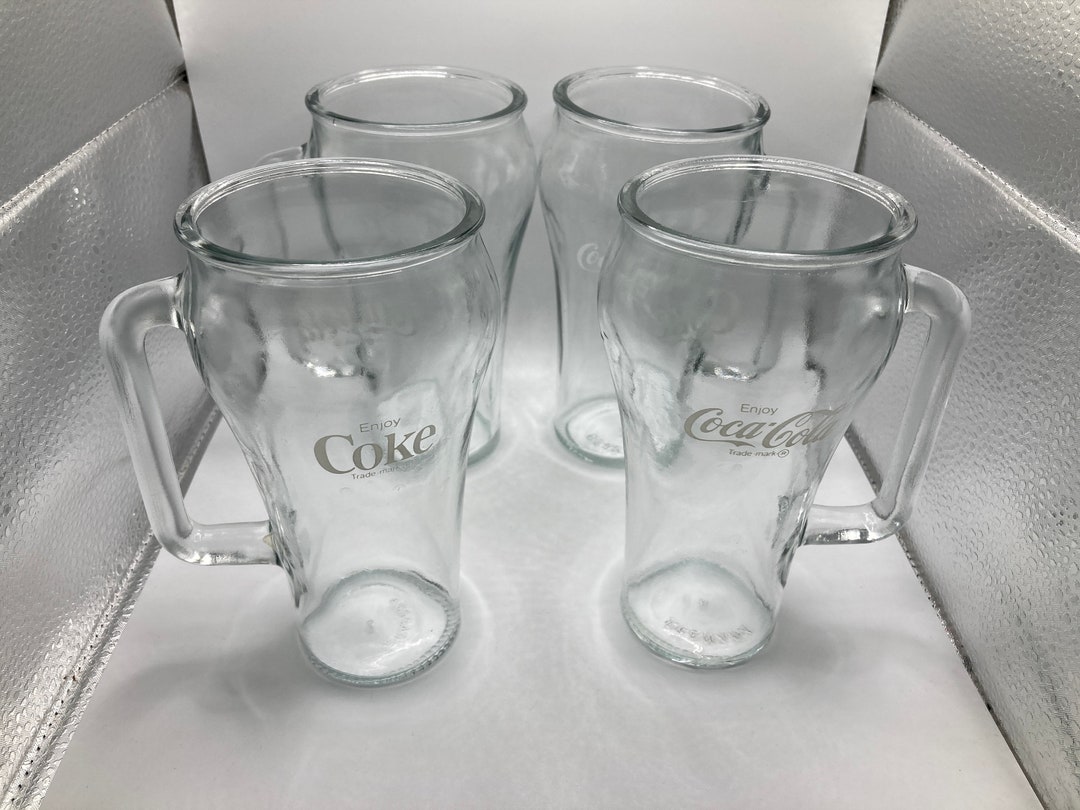 Set of 4 Vintage Coca-cola Drinking Glasses With Handles Enjoy Coke - Etsy