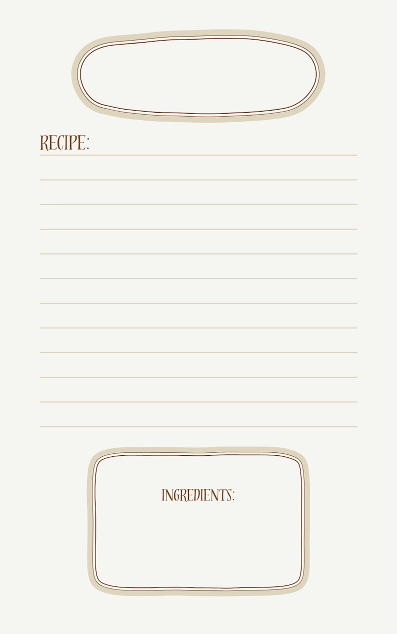 Digital Recipe Book - Etsy