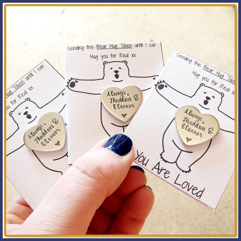 Personalised Bear Hug Token Gift Social Distancing Gift | Etsy