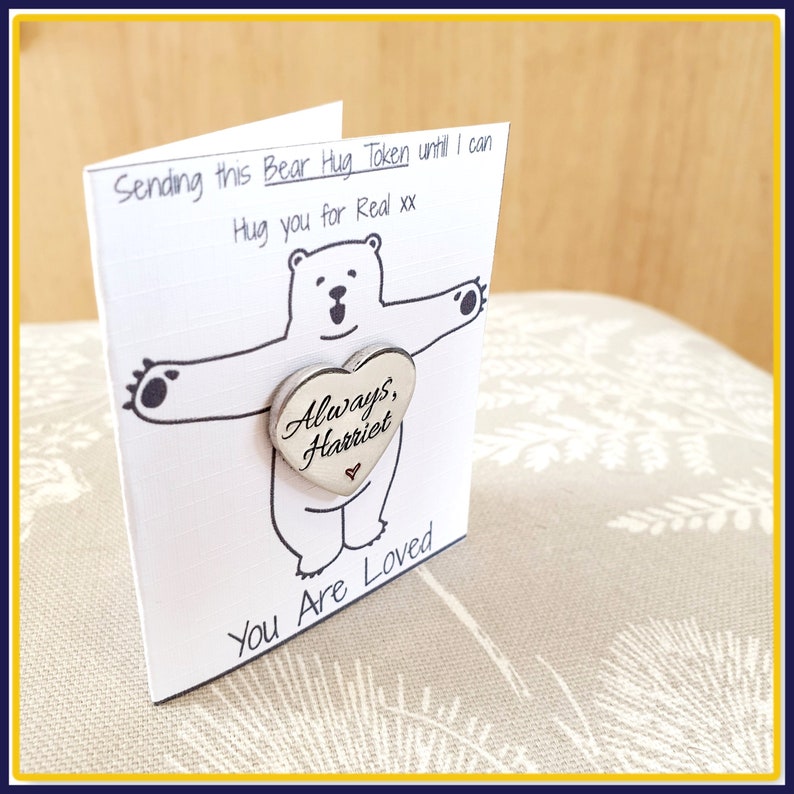 Personalised Bear Hug Token Gift Social Distancing Gift | Etsy