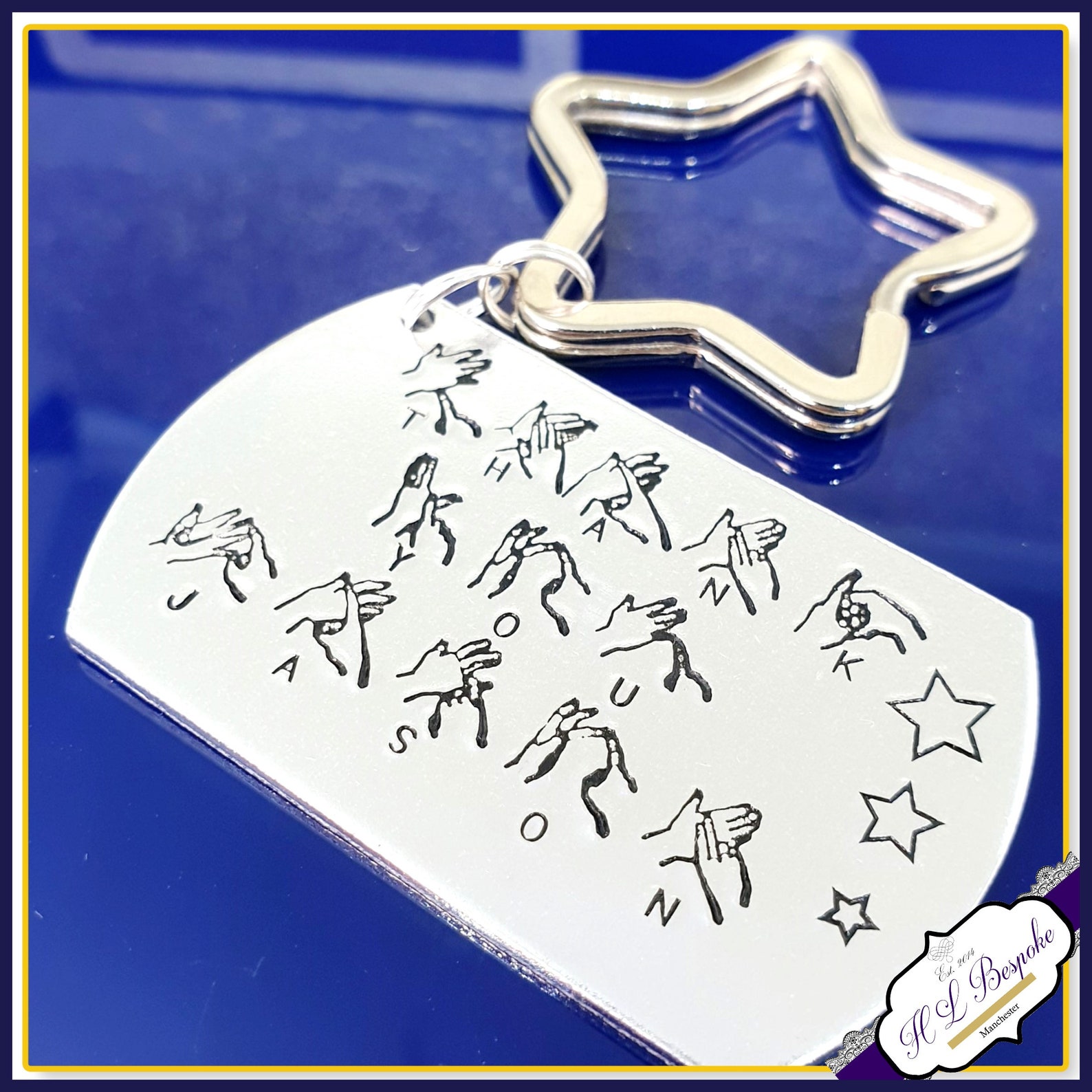 Personalised Thank You BSL Gift BSL Thank You Keyring | Etsy