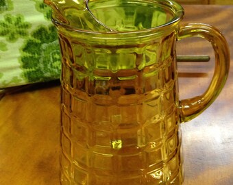 Amber Glass Pitcher - Etsy