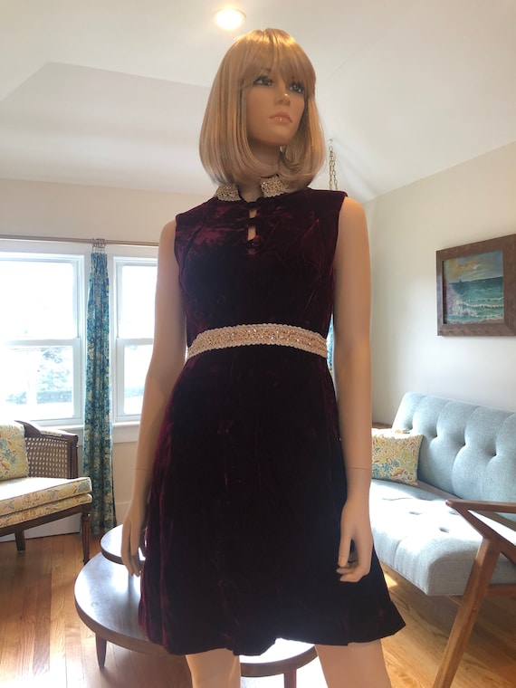 1960’s Crushed Velvet Pattie Boyd Dress, Vintage 60’s… - Gem