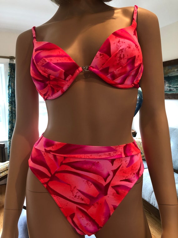 1980s Deadstock Venus Swimwear Bikini Vintage Neon … Gem