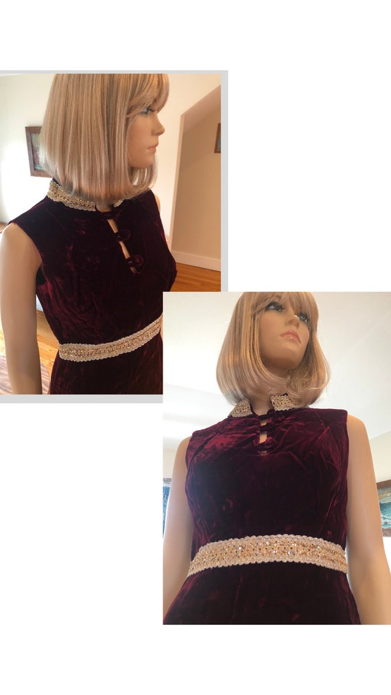 1960’s Crushed Velvet Pattie Boyd Dress, Vintage 60’s… - Gem