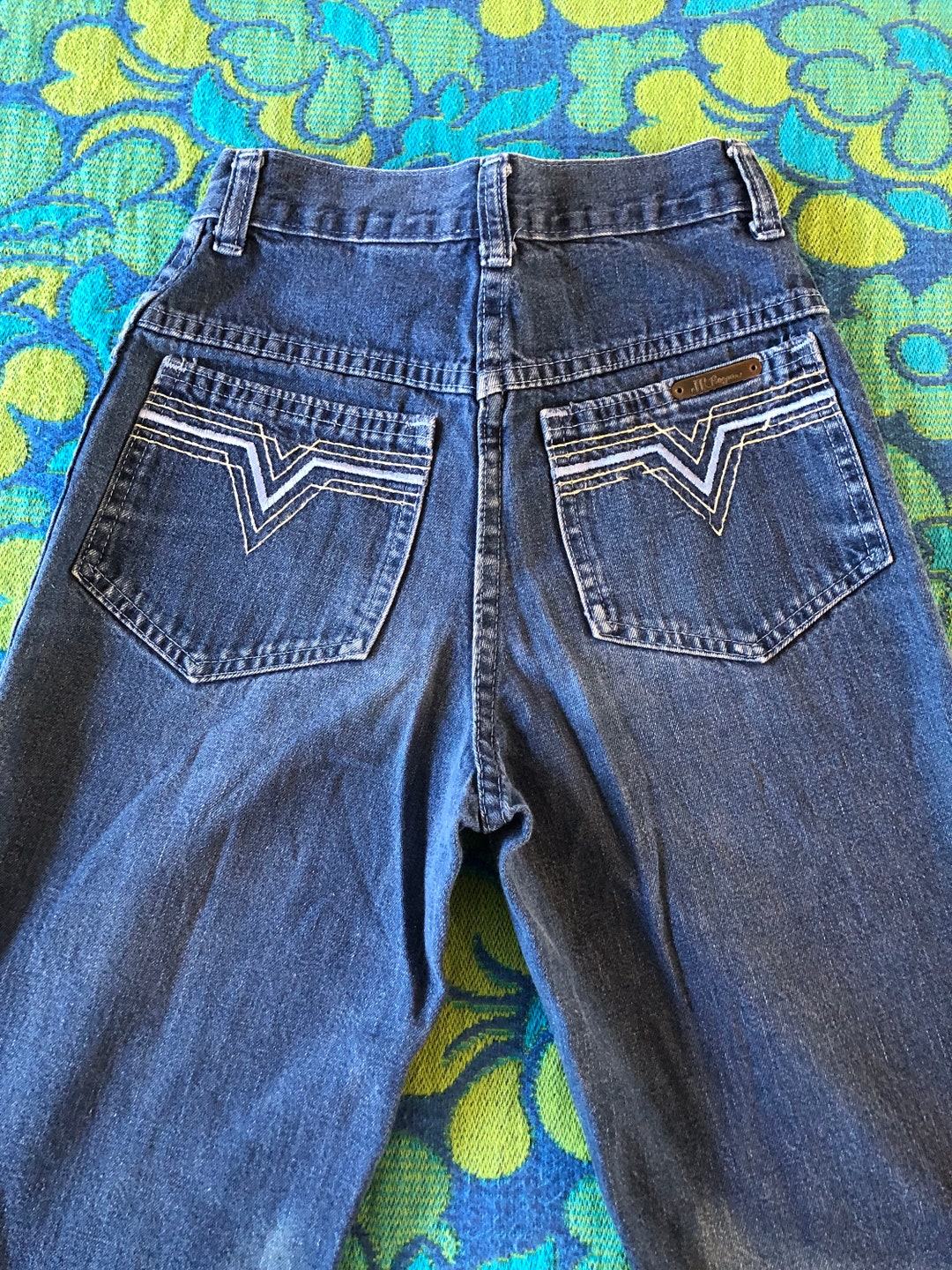 1970’s High Waisted Jeans, Sears JR Bazaar, Vintage 70’s Flare Leg ...