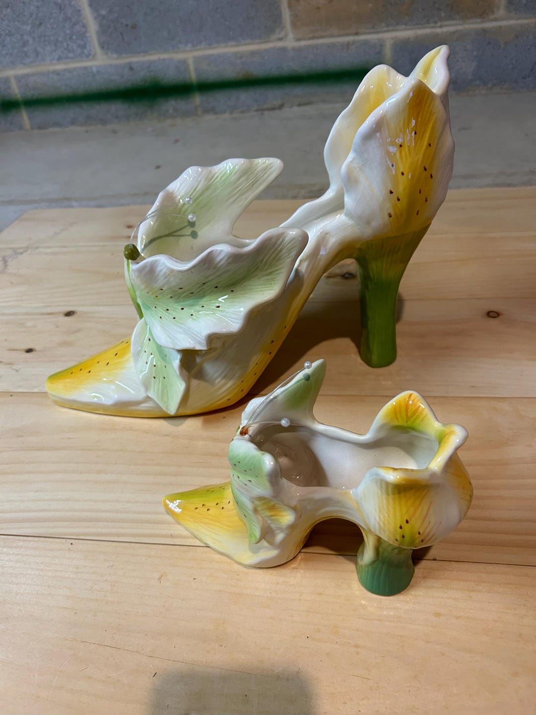 Set of a Two Pacific Rim Ceramic Shoe Planters With No Chips or ...