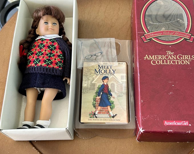 American Girl Molly Mini Doll W/ Book, Original Box, and Glasses - Etsy
