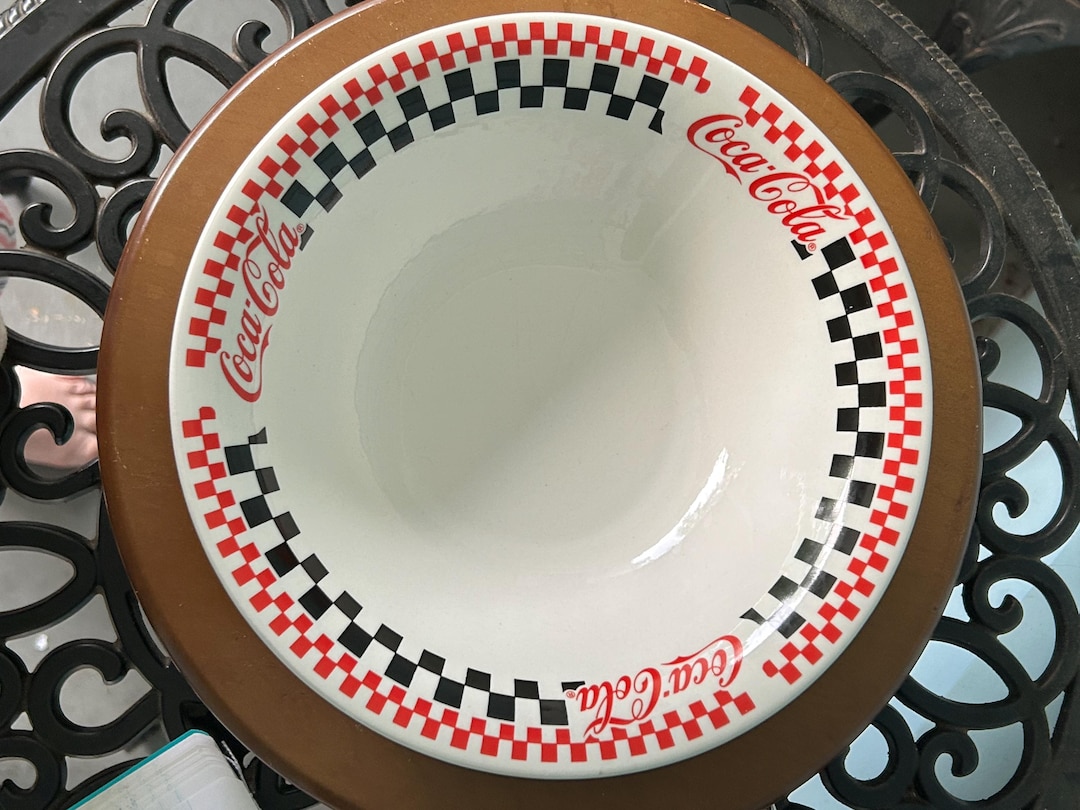 1996 Coca Cola Checkerboard Serving Bowl - Retro - Diameter 10 ...