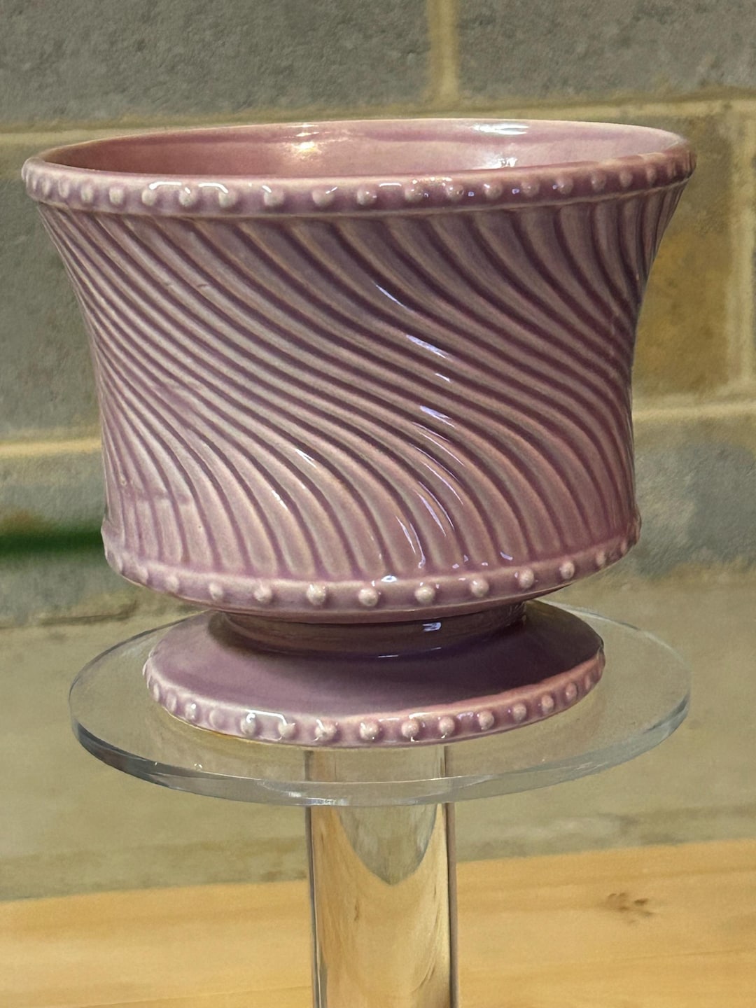 Mccoy Pottery Midcentury Mauve/pink Footed 5 Flowerpot Swirl Design ...