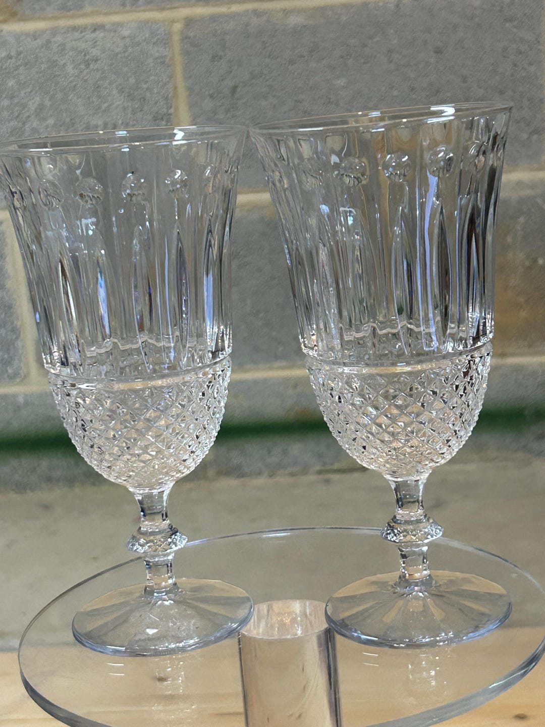 Gorham Crystal Sutton Place Ice Tea Glasses Set of Two Vintage Total of ...