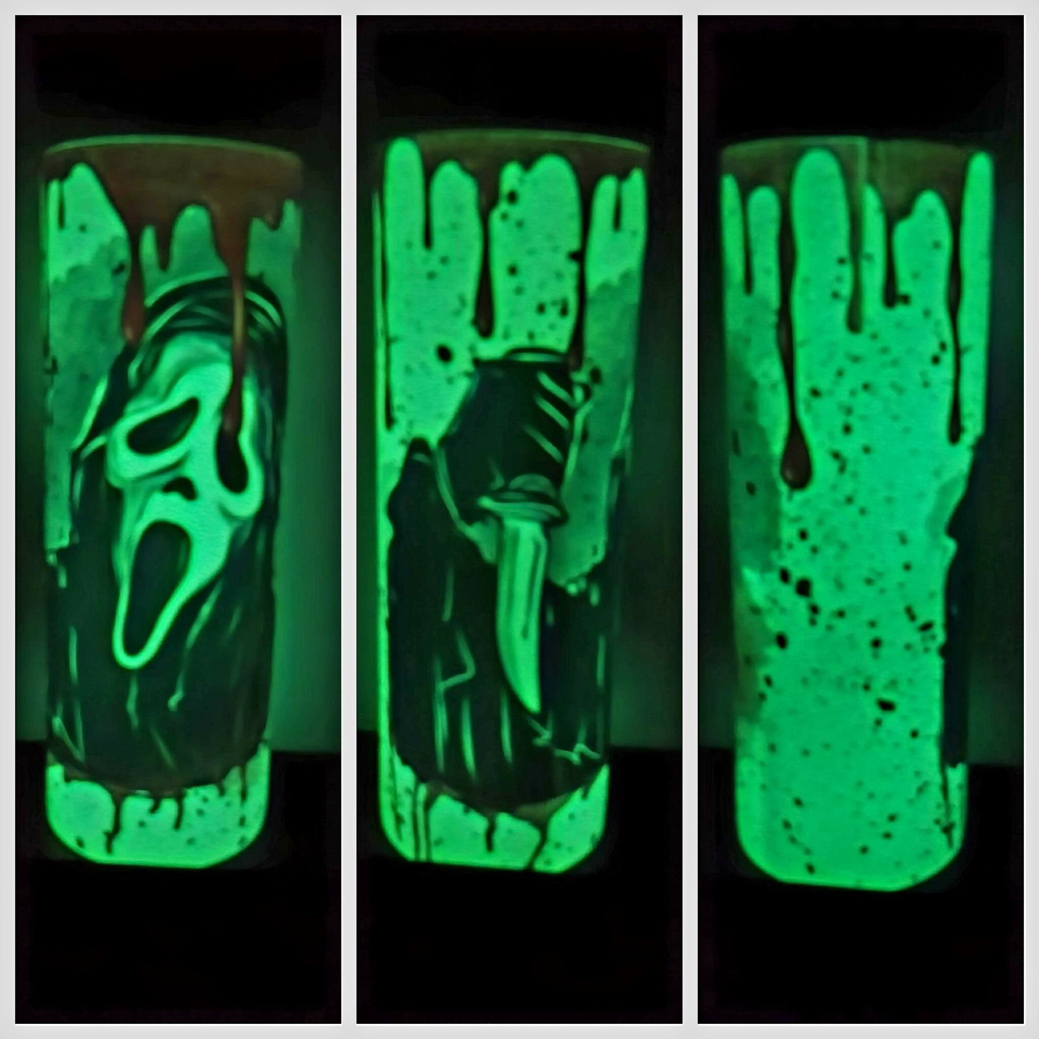 Scream Ghostface Blood Drip Glow in the Dark 20oz Skinny - Etsy
