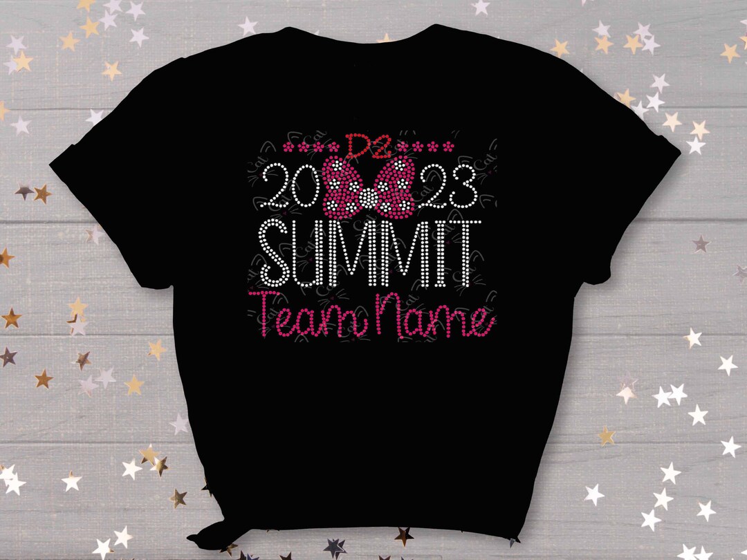 Custom D2 Summit Cheer, Iron on for Shirt, Rhinestone Cheer Tee, Cheer ...