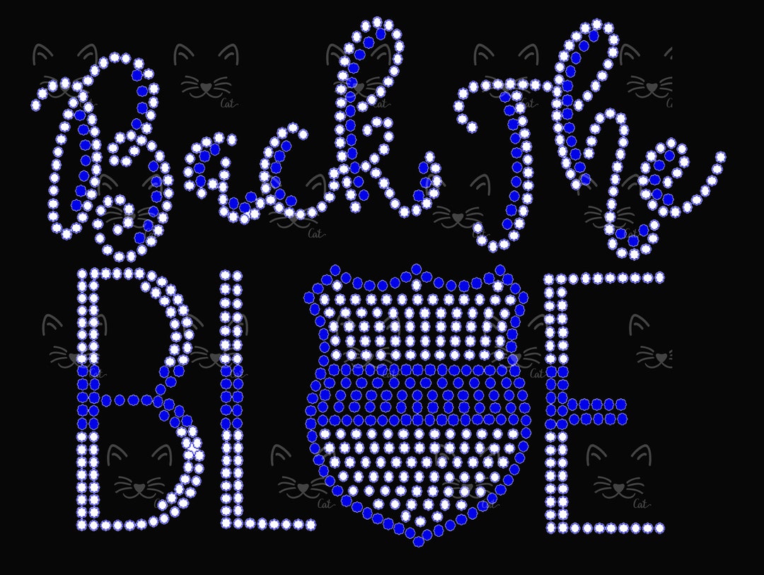 Police Back the Blue Line Badge Rhinestone Iron on Transfer Diy - Etsy